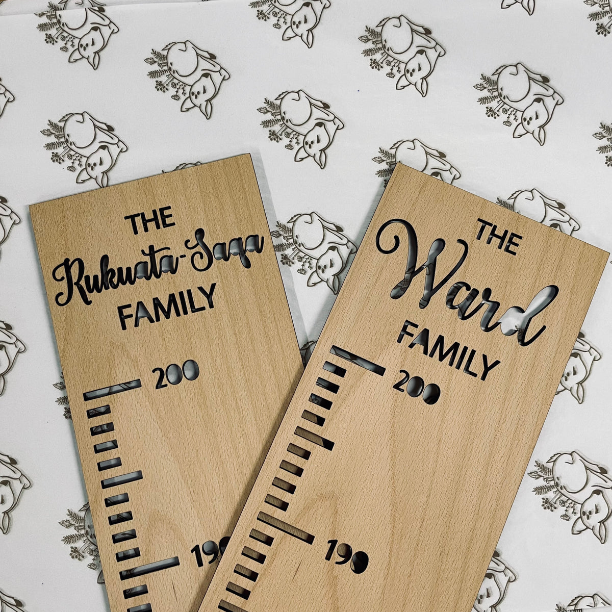 Height Chart - PERSONALISED FAMILY NAME - Ruler - Timber Gift – Laser ...